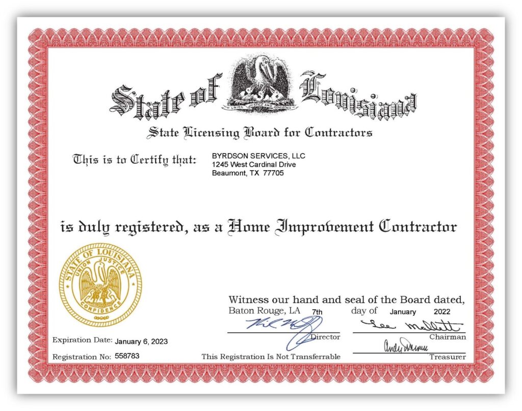 Licensing – Byrdson Services